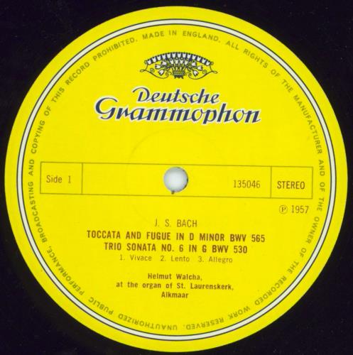 Helmut Walcha Bach Organ Works UK vinyl LP album (LP record) (804210)