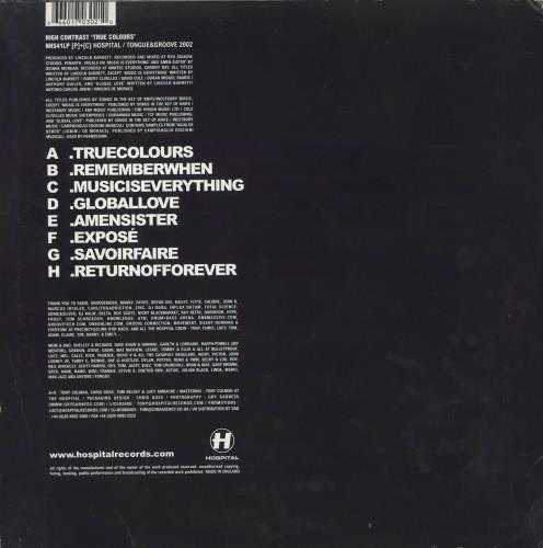 High Contrast True Colours UK 4-LP vinyl album record set (794550)