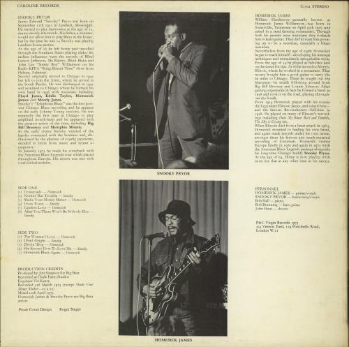 Homesick James Williamson Homesick James & Snooky Pryor UK vinyl LP album (LP record) (771847)
