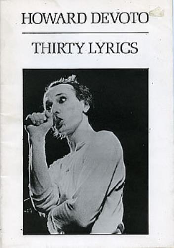 Howard Devoto Thirty Lyrics UK magazine (288332) LYRICS BOOK