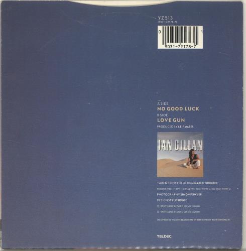 Ian Gillan No Good Luck German 7" vinyl single (7 inch record / 45 ...