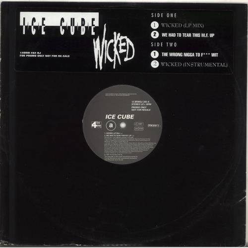Ice Cube Wicked UK Promo 12" vinyl single (12 inch record / Maxi-single ...