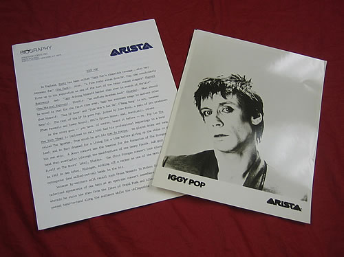 Iggy Pop Party US Promo media press pack (340387) PRESS PACK