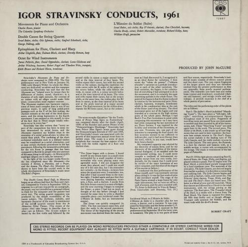 Igor Stravinsky Conducts, 1961 UK vinyl LP album (LP record) (759202)