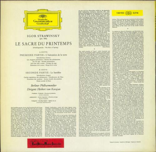 Igor Stravinsky Stravinsky: Le Sacre Du Printemps German vinyl LP album (LP record) (804853)