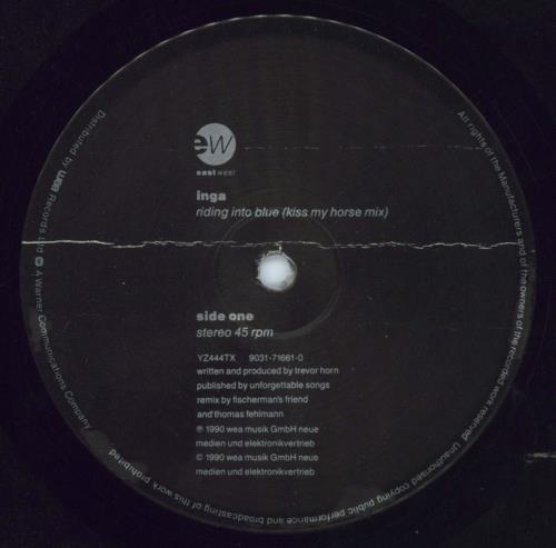 Inga Humpe Riding Into Blue UK 12" vinyl single (12 inch record / Maxi ...