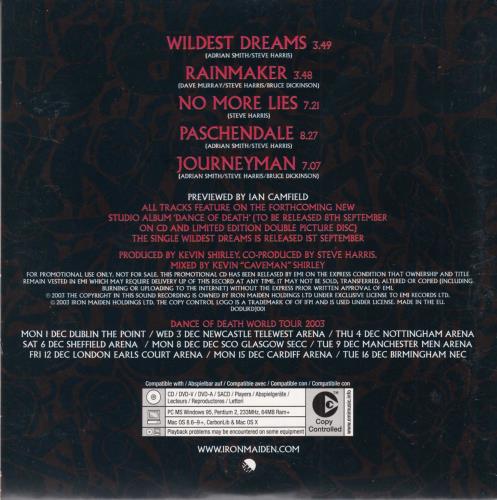 Iron Maiden Dance Of Death 5 Track Sampler Uk Promo Cd Single Cd5