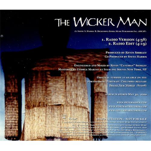 Iron Maiden The Wicker Man US Promo CD single (CD5 / 5") (157941)