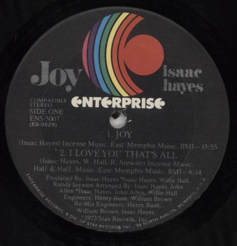 Isaac Hayes Joy US vinyl LP album (LP record) (309096)