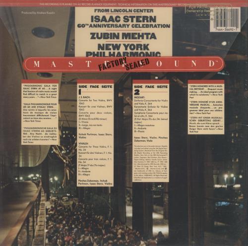 Isaac Stern From Lincoln Center Isaac Stern 60th Anniversary Celebration US vinyl LP album (LP ...
