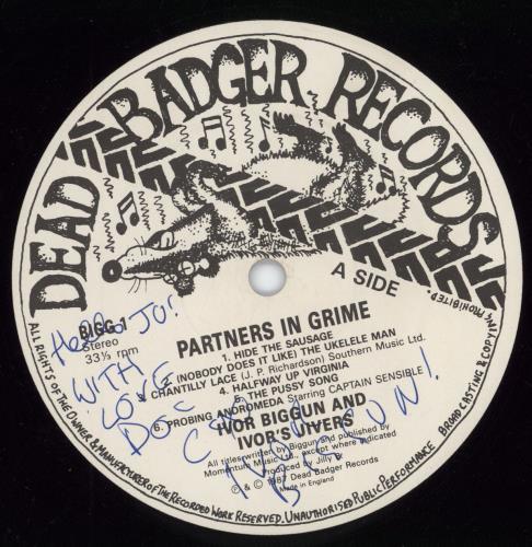 Ivor Biggun Partners In Grime - Autographed UK vinyl LP album (LP ...