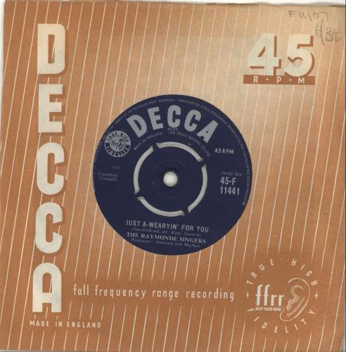 Ivor Raymonde Just A Wearyin' For You UK 7" vinyl single (7 inch record ...