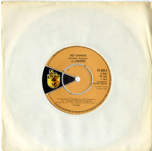 J.J. Barrie No Charge - 4pr UK 7" vinyl single (7 inch record / 45 ...