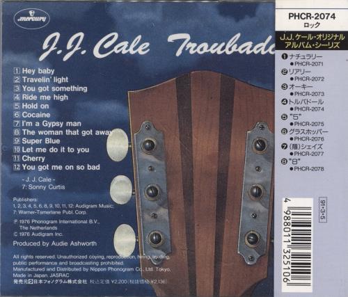 J.J. Cale Troubadour Japanese CD album (CDLP) (807953)