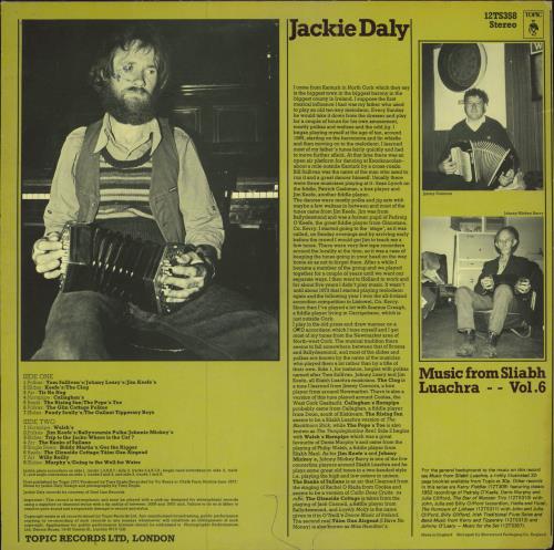 Jackie Daly Music From Sliabh Luachra - Vol 6 UK vinyl LP album (LP record) (785059)