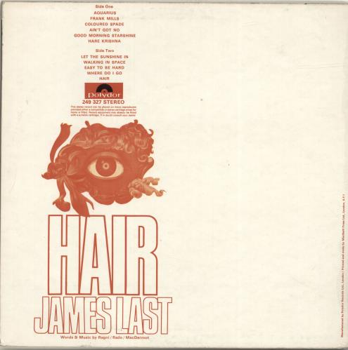 James Last Hair UK vinyl LP album (LP record) (695522)