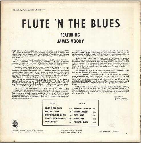 James Moody Flute 'n The Blues US vinyl LP album (LP record) (585079)