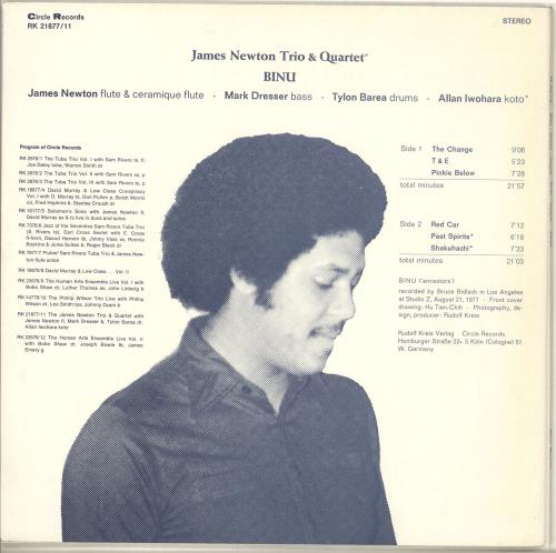 James Newton Binu German vinyl LP album (LP record) (707922)