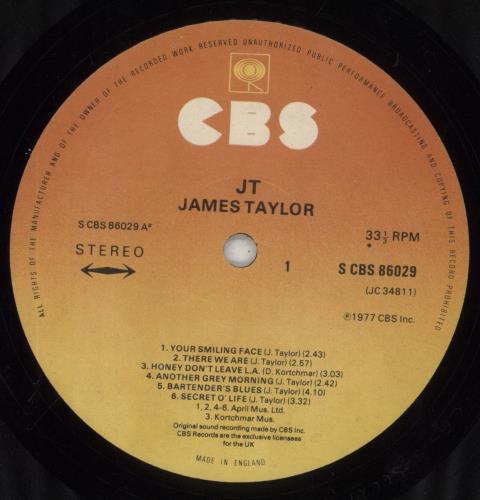 James Taylor JT UK vinyl LP album (LP record) (186448)