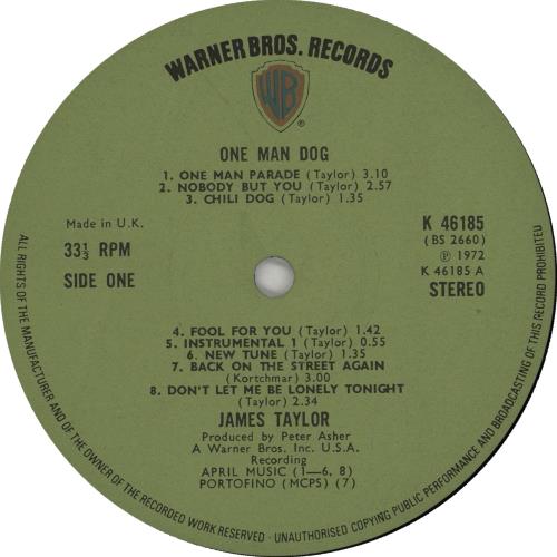 James Taylor One Man Dog - EX UK vinyl LP album (LP record) (173930)