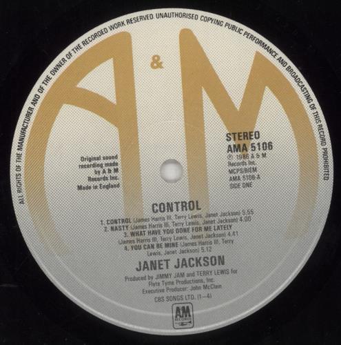 Janet Jackson Control UK vinyl LP album (LP record) (736757)
