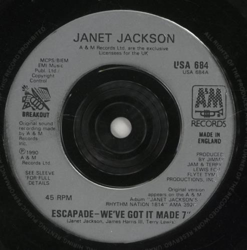 Janet Jackson Escapade UK 7" vinyl single (7 inch record / 45) (237145)