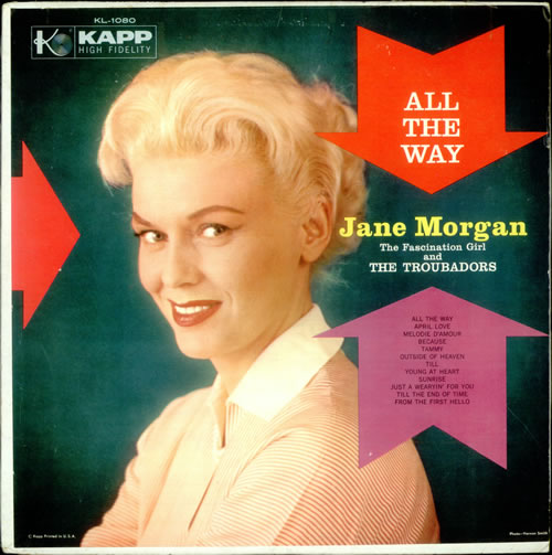 Jane Morgan All The Way US vinyl LP album (LP record) (530068)