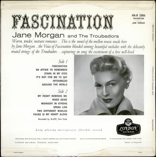 Jane Morgan Fascination UK vinyl LP album (LP record) (529046)