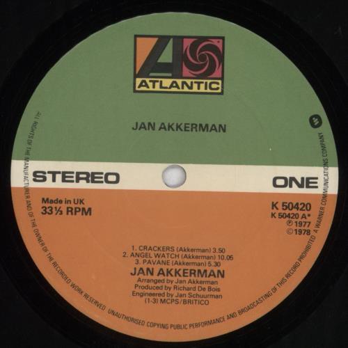 Jan Akkerman Jan Akkerman UK vinyl LP album (LP record) (673144)