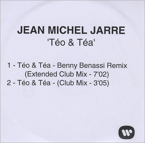 Jean-Michel Jarre Teo & Tea UK Promo CD-R acetate (430524)