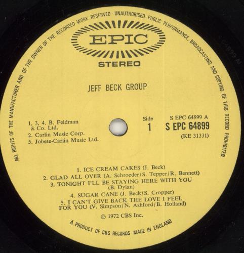 Jeff Beck Jeff Beck Group UK vinyl LP album (LP record) (186371)