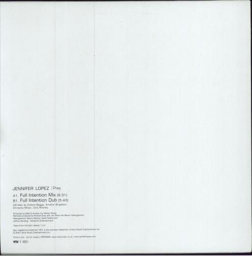 Jennifer Lopez Play UK Promo 12" vinyl single (12 inch record / Maxi ...