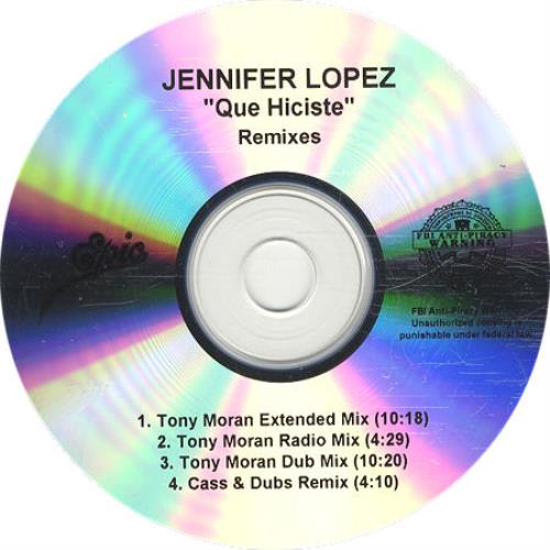 Jennifer Lopez Que Hiciste - Remixes US Promo CD-R acetate (433925)