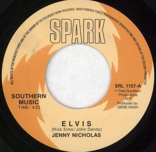 Jenny Nicholas Elvis UK 7" vinyl single (7 inch record / 45) (718270)