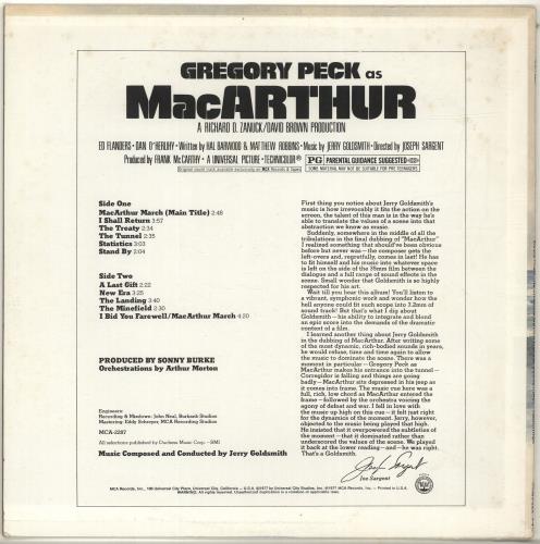 Jerry Goldsmith MacArthur US vinyl LP album (LP record) (692442)