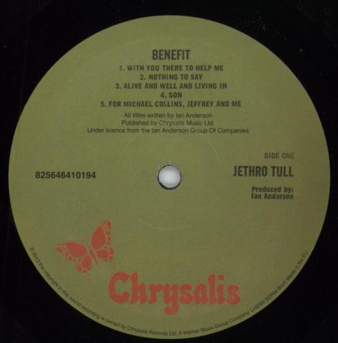 Jethro Tull Benefit UK vinyl LP album (LP record) (798344)