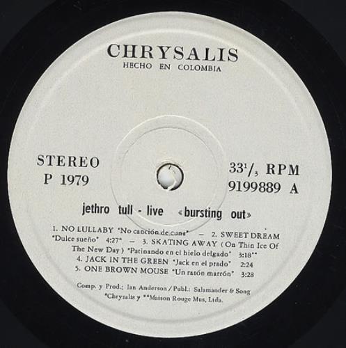 Jethro Tull Bursting Out Colombian 2-LP vinyl record set (Double LP ...