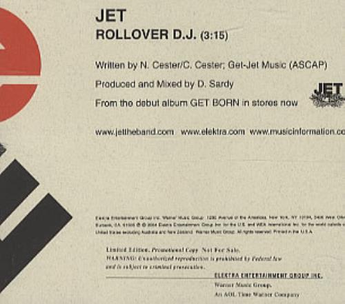 Jet Rollover D.J. US Promo CD single (CD5 / 5") (305363)