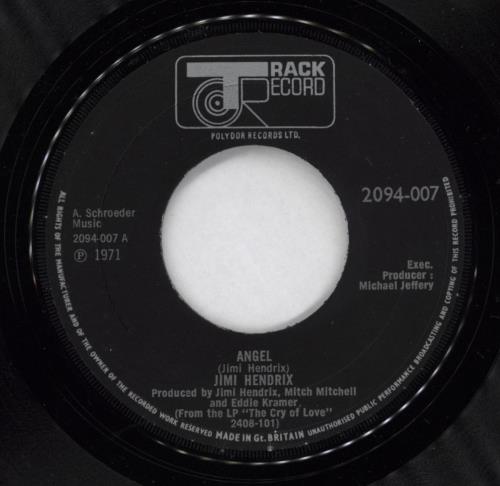 Jimi Hendrix Angel UK 7" vinyl single (7 inch record / 45) (242438)