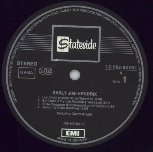 Jimi Hendrix Early Jimi Hendrix German vinyl LP album (LP record) (826962)