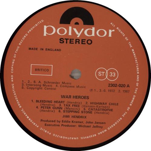 Jimi Hendrix War Heroes UK vinyl LP album (LP record) (687286)
