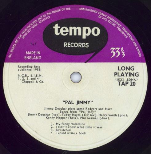 Jimmy Deuchar Pal Jimmy - 1st UK vinyl LP album (LP record) (799842)