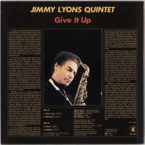 Jimmy Lyons Give It Up Italian vinyl LP album (LP record) (711813)