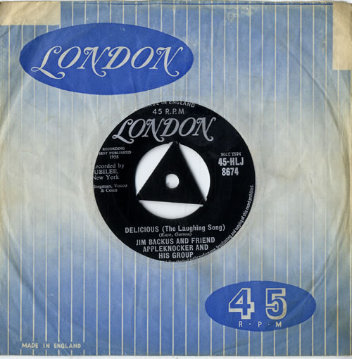 Jim Backus Delicious (The Laughing Song) UK 7" vinyl single (7 inch ...