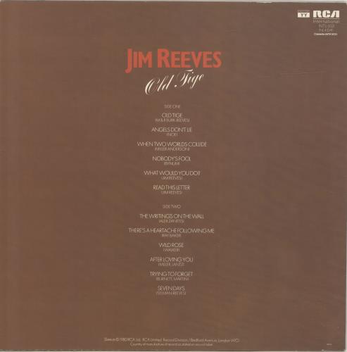 Jim Reeves Old Tige UK vinyl LP album (LP record) (691084)
