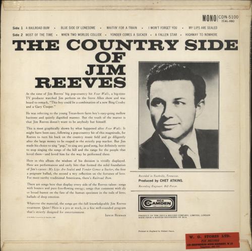 Jim Reeves The Country Side Of Jim Reeves UK vinyl LP album (LP record ...
