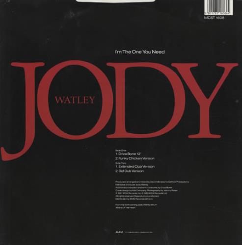 Jody Watley I'm The One You Need UK 12" vinyl single (12 inch record / Maxi-single) (186545)