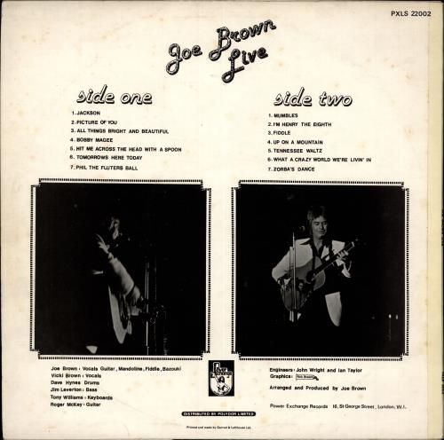 Joe Brown Live UK vinyl LP album (LP record) (699517)