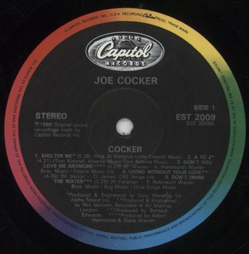 Joe Cocker Cocker UK vinyl LP album (LP record) (547646)