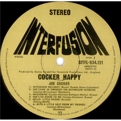 Joe Cocker Happy Australian vinyl LP album (LP record) (422858)